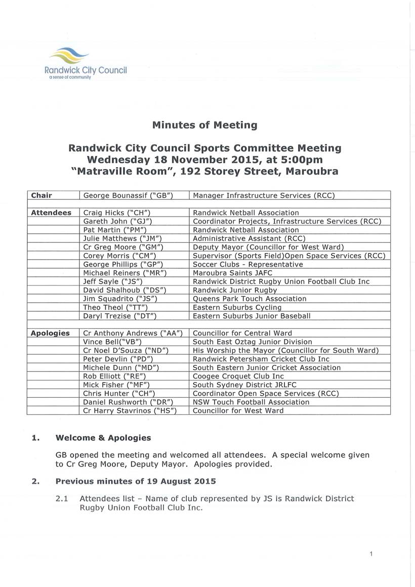 Agenda of Works Committee Meeting - 9 February 2016