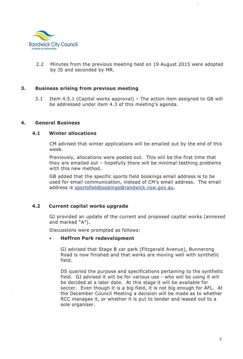 Agenda of Works Committee Meeting - 9 February 2016